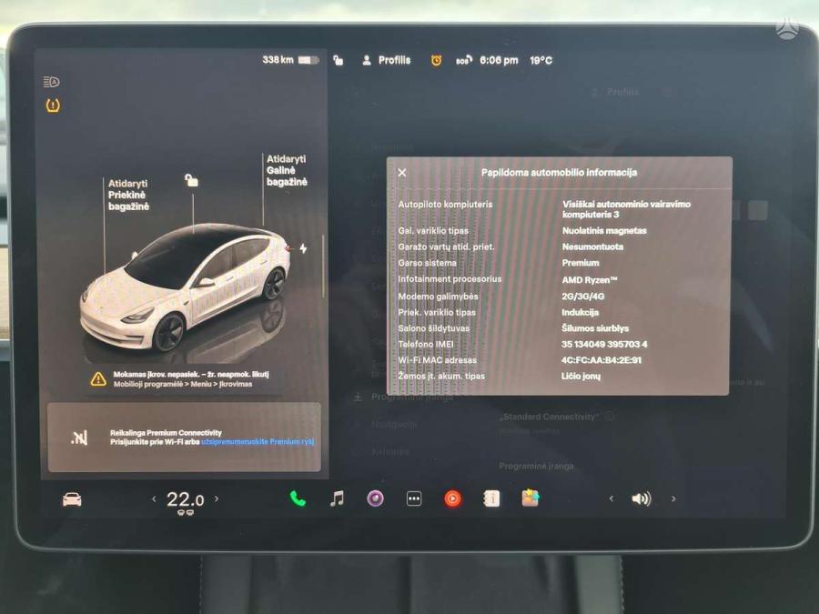 Balts Tesla Model 3 2023 Šauļi, ar dzinēja tilpumu 0.00 L un nobraukumu 88 tūkst. km par 30900 €, foto 23 vietnē AUTOMOTO.COM.LV