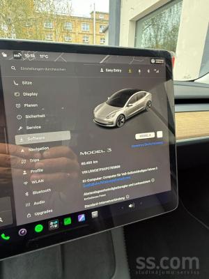White Tesla Model 3 2023 in Riga, with an engine capacity of 0.00 L and mileage of 60 thousand km for 28900 €, photo 20 on AUTOMOTO.COM.LV