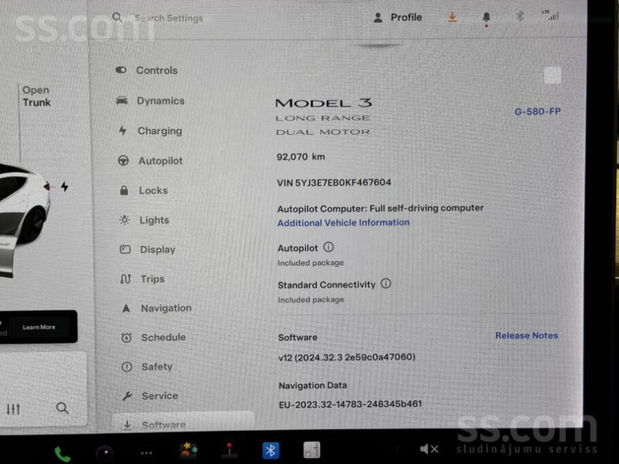 Белый Тесла Модель 3 2019 в Рига, объемом двигателя 0.00 л и пробегом 92 тыс. км за 22990 €, фото 22 на AUTOMOTO.COM.LV