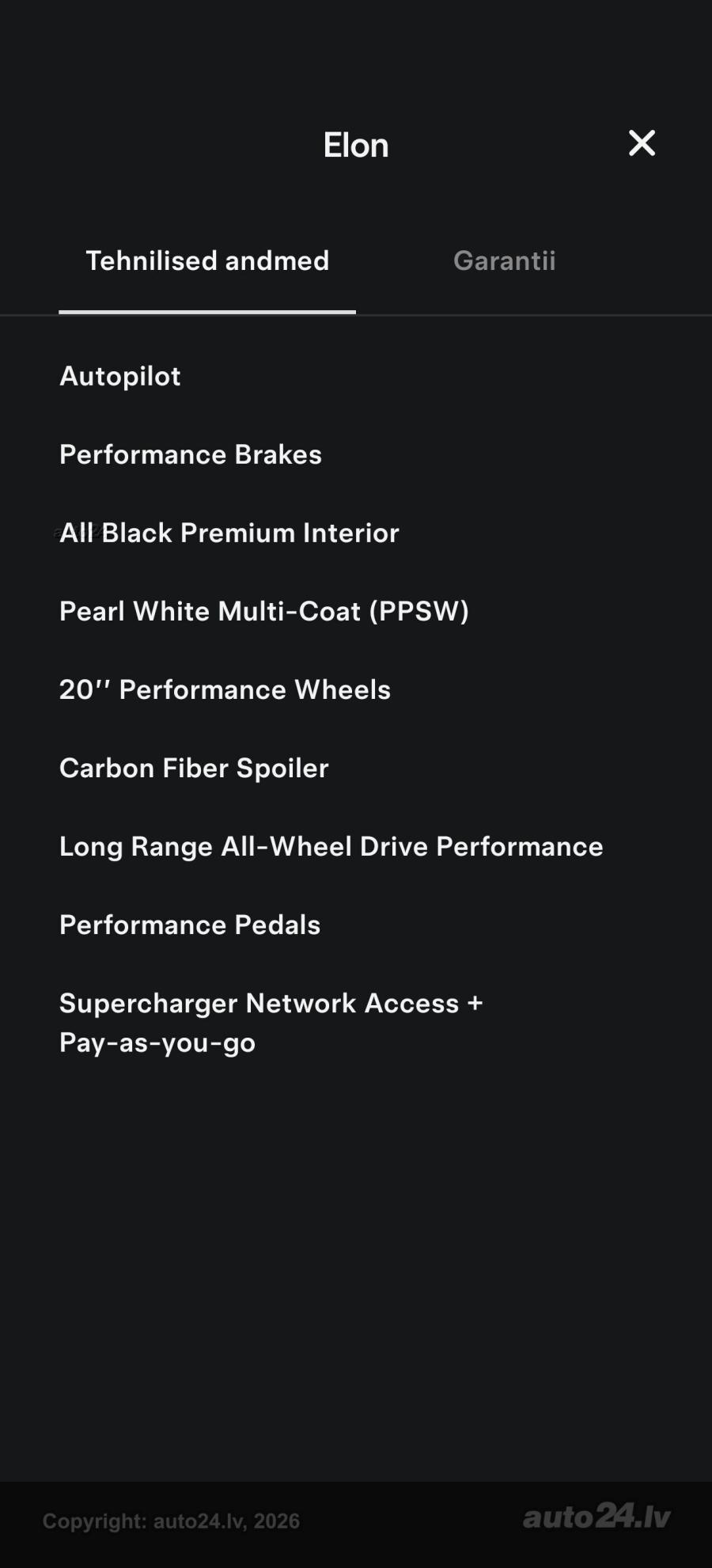 White Tesla Model 3 2019 in Turi, with an engine capacity of 0.00 L and mileage of 145 thousand km for 22999 €, photo 13 on AUTOMOTO.COM.LV