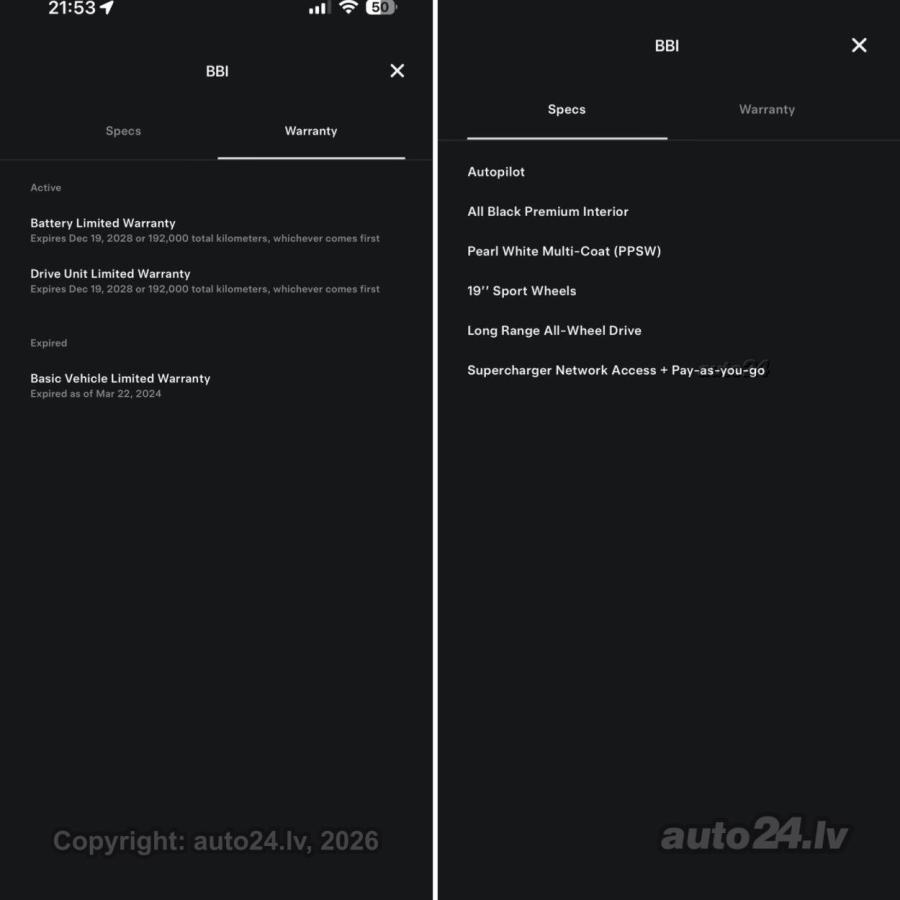 White Tesla Model 3 2020 in Tallinn, with an engine capacity of 0.00 L and mileage of 141 thousand km for 23500 €, photo 21 on AUTOMOTO.COM.LV