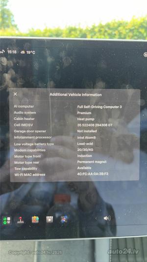 Balts Tesla Model 3 2020 Tallina, ar dzinēja tilpumu 0.00 L un nobraukumu 102 tūkst. km par 26400 €, foto 11 vietnē AUTOMOTO.COM.LV