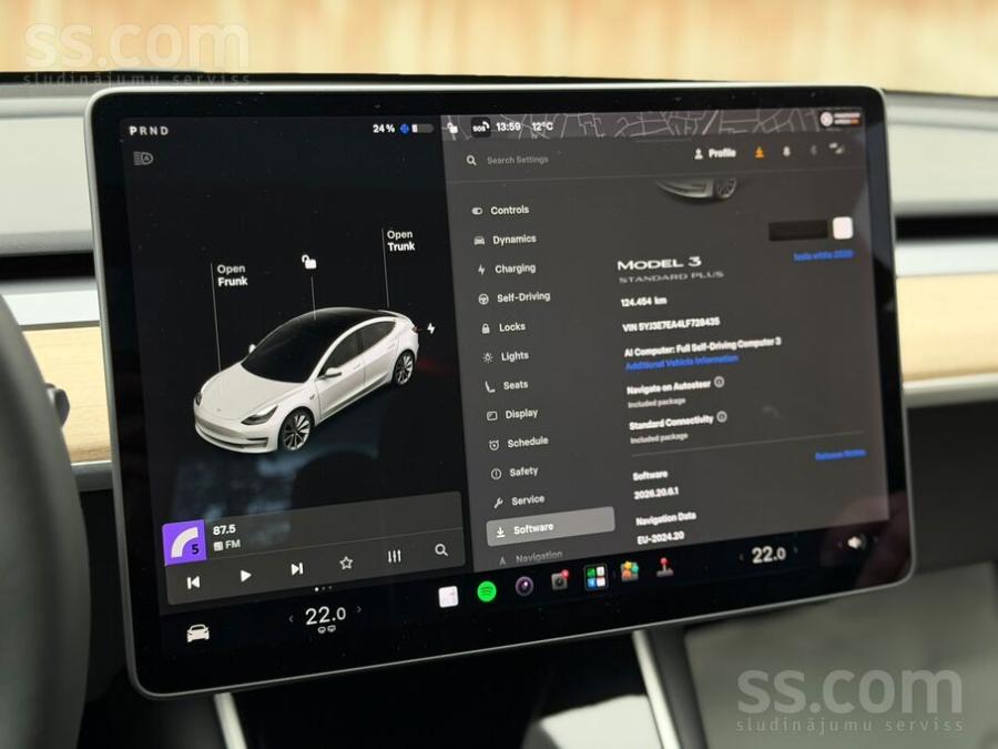 Balts Tesla Model 3 2020 Jelgava, ar dzinēja tilpumu 0.00 L un nobraukumu 124 tūkst. km par 19500 €, foto 13 vietnē AUTOMOTO.COM.LV