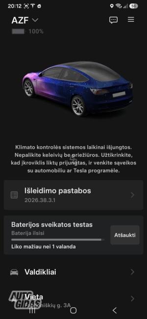 Balts Tesla Model 3 2020 Viļņa, ar dzinēja tilpumu 0.00 L un nobraukumu 239 tūkst. km par 17600 €, foto 20 vietnē AUTOMOTO.COM.LV