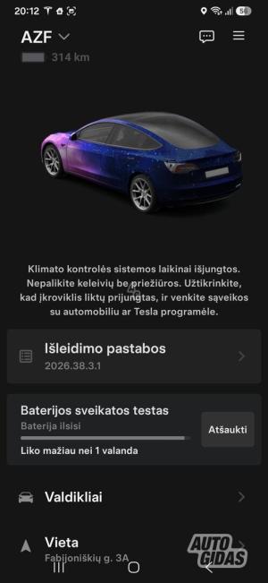 Balts Tesla Model 3 2020 Viļņa, ar dzinēja tilpumu 0.00 L un nobraukumu 239 tūkst. km par 17600 €, foto 21 vietnē AUTOMOTO.COM.LV