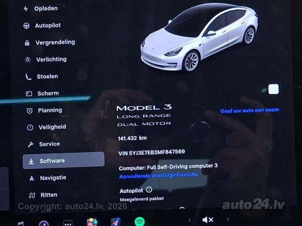 Balts Tesla Model 3 2021 Tallina, ar dzinēja tilpumu 0.00 L un nobraukumu 141 tūkst. km par 23900 €, foto 11 vietnē AUTOMOTO.COM.LV