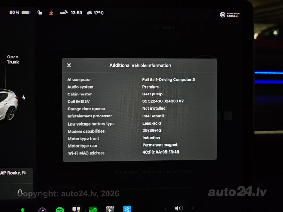 Balts Tesla Model 3 2021 Tallina, ar dzinēja tilpumu 0.00 L un nobraukumu 91 tūkst. km par 29000 €, foto 29 vietnē AUTOMOTO.COM.LV