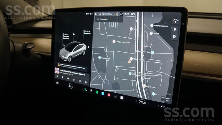 White Tesla Model 3 2021 in Riga, with an engine capacity of 0.00 L and mileage of 63 thousand km for 24500 €, photo 14 on AUTOMOTO.COM.LV