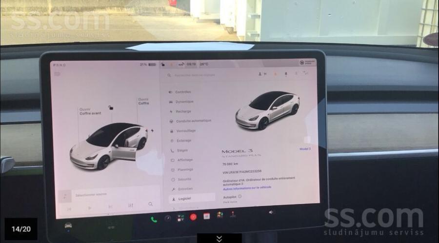 Balts Tesla Model 3 2021 Rīga, ar dzinēja tilpumu 0.00 L un nobraukumu 75 tūkst. km par 25450 €, foto 8 vietnē AUTOMOTO.COM.LV