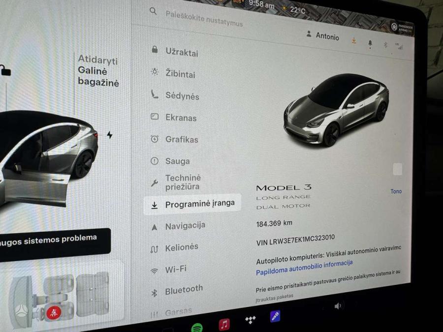 Balts Tesla Model 3 2021 Gargždai, ar dzinēja tilpumu 0.00 L un nobraukumu 184 tūkst. km par 10500 €, foto 15 vietnē AUTOMOTO.COM.LV