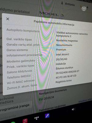 White Tesla Model 3 2021 in Gargzdai, with an engine capacity of 0.00 L and mileage of 184 thousand km for 9900 €, photo 14 on AUTOMOTO.COM.LV