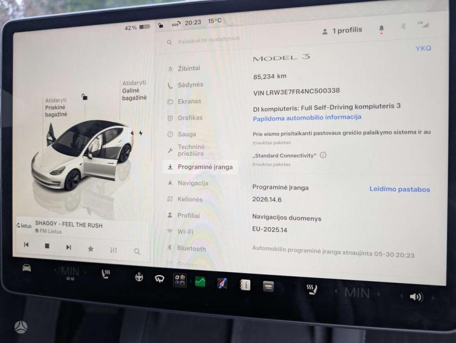 Balts Tesla Model 3 2022 Viļņa, ar dzinēja tilpumu 0.00 L un nobraukumu 85 tūkst. km par 23000 €, foto 10 vietnē AUTOMOTO.COM.LV
