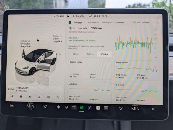 Balts Tesla Model 3 2022 Viļņa, ar dzinēja tilpumu 0.00 L un nobraukumu 85 tūkst. km par 23000 €, foto 10 vietnē AUTOMOTO.COM.LV