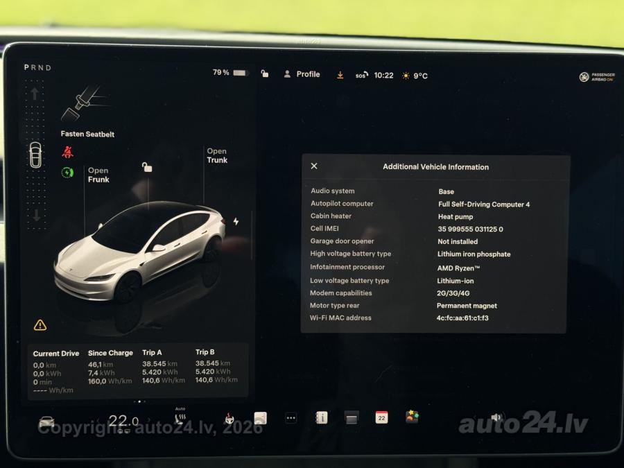 Balts Tesla Model 3 2023 Tallina, ar dzinēja tilpumu 0.00 L un nobraukumu 39 tūkst. km par 36990 €, foto 23 vietnē AUTOMOTO.COM.LV