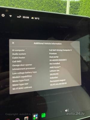 Balts Tesla Model 3 2023 Tallina, ar dzinēja tilpumu 0.00 L un nobraukumu 65 tūkst. km par 32500 €, foto 15 vietnē AUTOMOTO.COM.LV