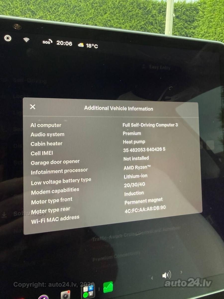 Balts Tesla Model 3 2023 Tallina, ar dzinēja tilpumu 0.00 L un nobraukumu 65 tūkst. km par 32500 €, foto 15 vietnē AUTOMOTO.COM.LV