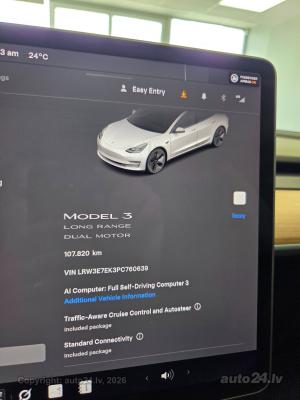 White Tesla Model 3 2023 in Tartu, with an engine capacity of 0.00 L and mileage of 108 thousand km for 31990 €, photo 13 on AUTOMOTO.COM.LV