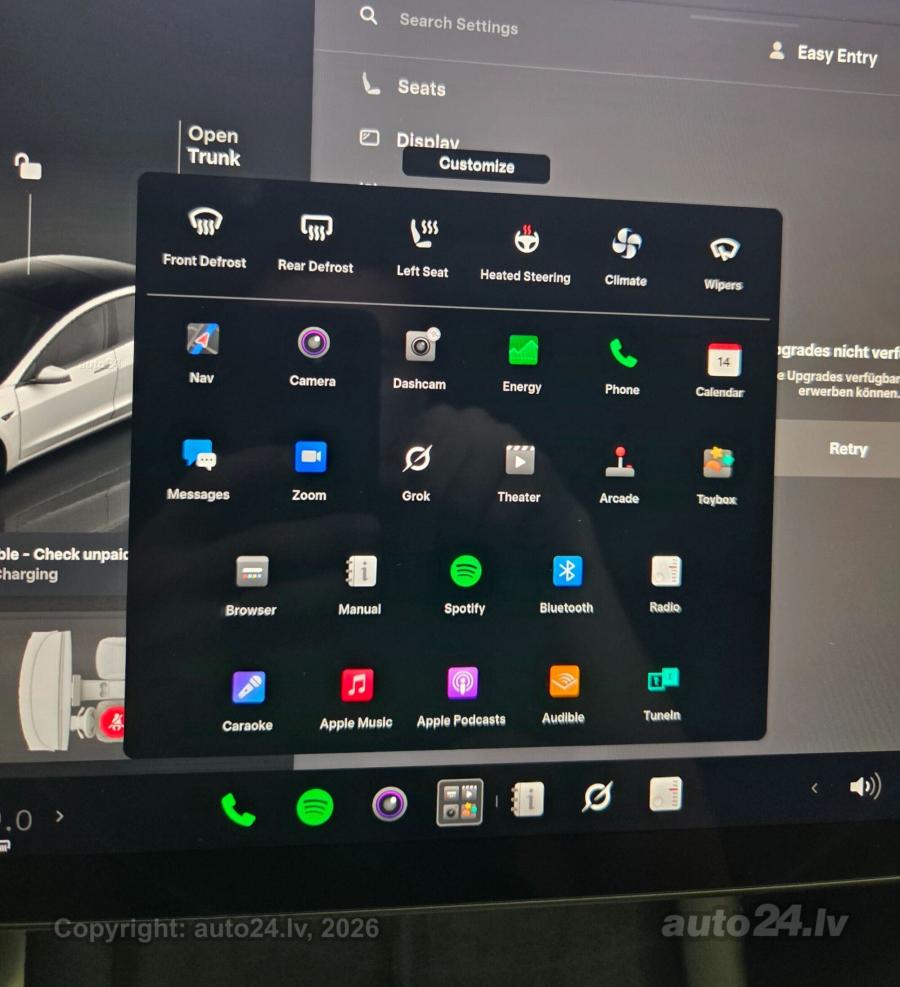 White Tesla Model 3 2023 in Tartu, with an engine capacity of 0.00 L and mileage of 108 thousand km for 31990 €, photo 16 on AUTOMOTO.COM.LV