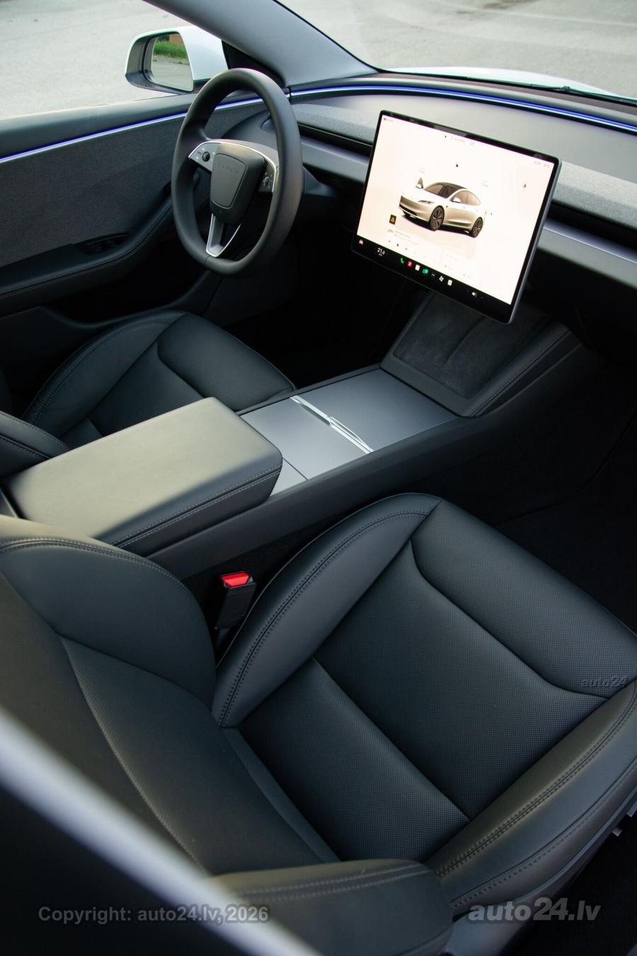 White Tesla Model 3 2024 in Parnu, with an engine capacity of 0.00 L and mileage of 46 thousand km for 30990 €, photo 17 on AUTOMOTO.COM.LV