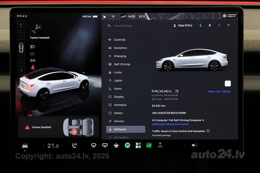Balts Tesla Model 3 2024 Tallina, ar dzinēja tilpumu 0.00 L un nobraukumu 53 tūkst. km par 42995 €, foto 20 vietnē AUTOMOTO.COM.LV