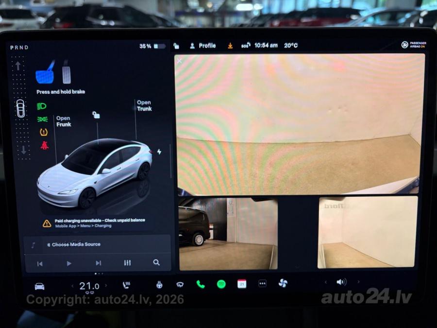 White Tesla Model 3 2024 in Tallinn, with an engine capacity of 0.00 L and mileage of 40 thousand km for 44900 €, photo 11 on AUTOMOTO.COM.LV