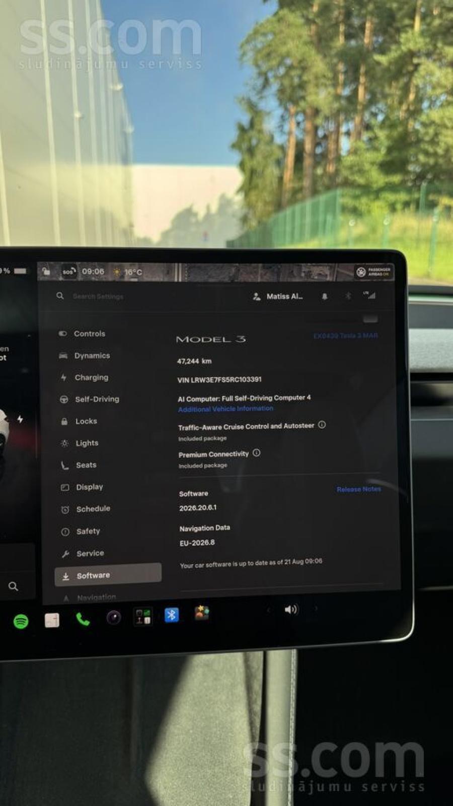 Balts Tesla Model 3 2024 Rīga, ar dzinēja tilpumu 0.00 L un nobraukumu 47 tūkst. km par 32500 €, foto 15 vietnē AUTOMOTO.COM.LV