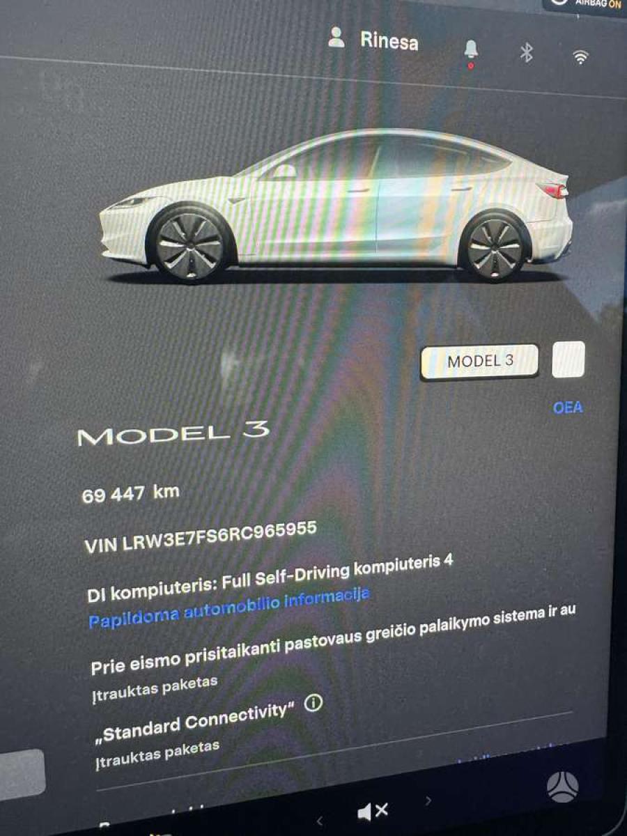 Balts Tesla Model 3 2024 Kauņa, ar dzinēja tilpumu 0.00 L un nobraukumu 69 tūkst. km par 32000 €, foto 22 vietnē AUTOMOTO.COM.LV