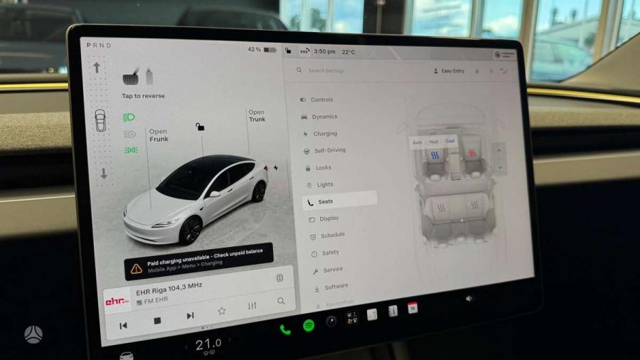 Balts Tesla Model 3 2024 Rīga, ar dzinēja tilpumu 0.00 L un nobraukumu 75 tūkst. km par 42000 €, foto 19 vietnē AUTOMOTO.COM.LV
