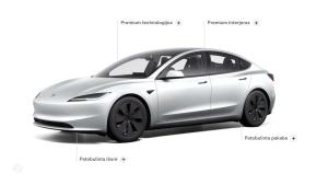 White Tesla Model 3 2024 in Vilnius, with an engine capacity of 0.00 L and mileage of 45 thousand km for 41490 €, photo  on AUTOMOTO.COM.LV