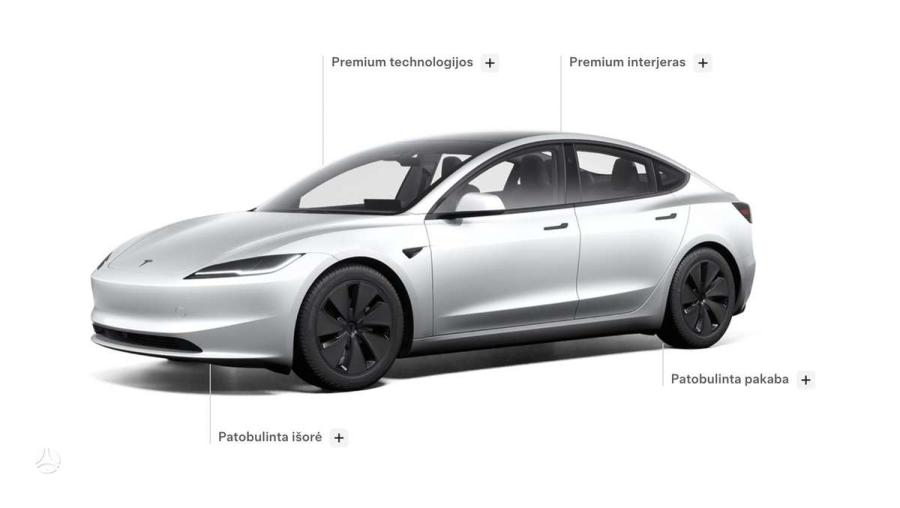 Balts Tesla Model 3 2024 Viļņa, ar dzinēja tilpumu 0.00 L un nobraukumu 45 tūkst. km par 41490 €, foto 1 vietnē AUTOMOTO.COM.LV