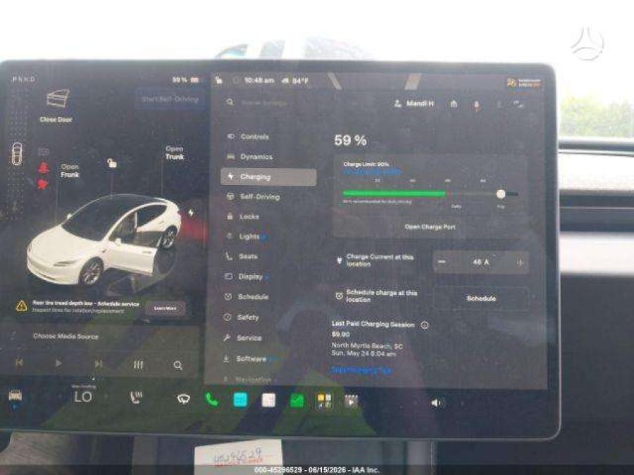 White Tesla Model 3 2025 in Klaipeda, with an engine capacity of 0.00 L and mileage of 35 thousand km for 17550 €, photo 18 on AUTOMOTO.COM.LV