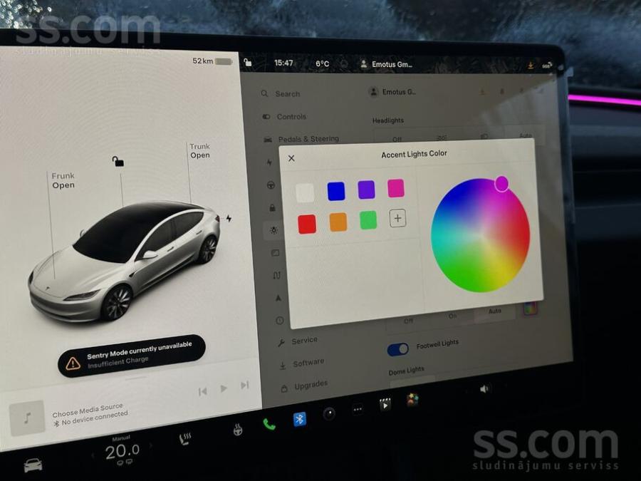 Balts Tesla Model 3 2026 Rīga, ar dzinēja tilpumu 0.00 L un nobraukumu 10 tūkst. km par 59640 €, foto 23 vietnē AUTOMOTO.COM.LV