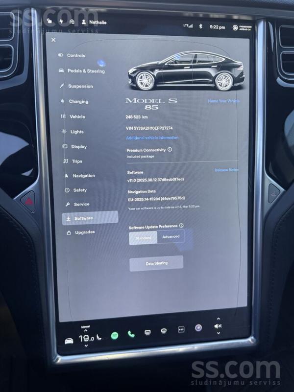 Черный Тесла Модель С 2014 в Рига, объемом двигателя 0.00 л и пробегом 249 тыс. км за 10777 €, фото 5 на AUTOMOTO.COM.LV