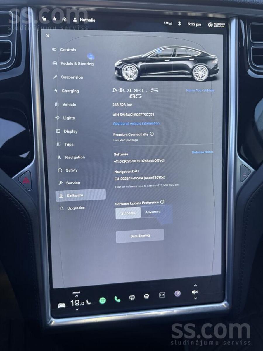Черный Тесла Модель С 2014 в Рига, объемом двигателя 0.00 л и пробегом 249 тыс. км за 10777 €, фото 5 на AUTOMOTO.COM.LV