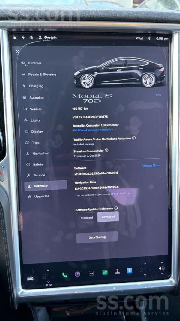 Melns Tesla Model S 2016 Rīga, ar dzinēja tilpumu 0.00 L un nobraukumu 16 tūkst. km par 15777 €, foto 4 vietnē AUTOMOTO.COM.LV