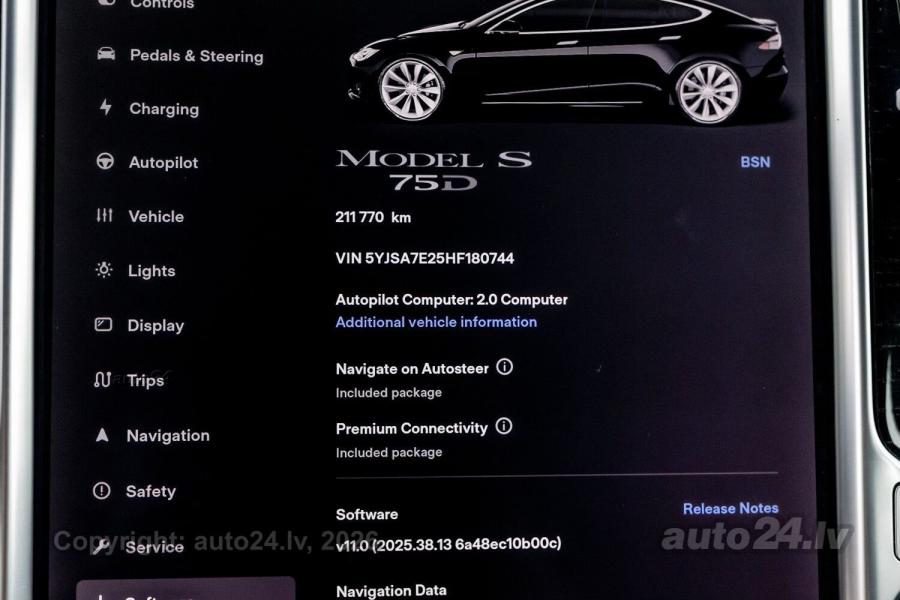 Melns Tesla Model S 2017 Pērnava, ar dzinēja tilpumu 0.00 L un nobraukumu 212 tūkst. km par 19990 €, foto 23 vietnē AUTOMOTO.COM.LV