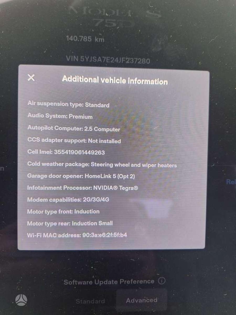 Черный Тесла Модель С 2018 в Вильнюс, объемом двигателя 0.00 л и пробегом 141 тыс. км за 21768 €, фото 14 на AUTOMOTO.COM.LV