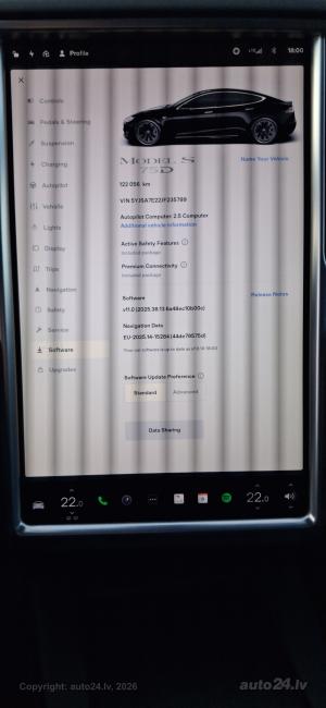Melns Tesla Model S 2018 Tartu, ar dzinēja tilpumu 0.00 L un nobraukumu 122 tūkst. km par 23390 €, foto 13 vietnē AUTOMOTO.COM.LV