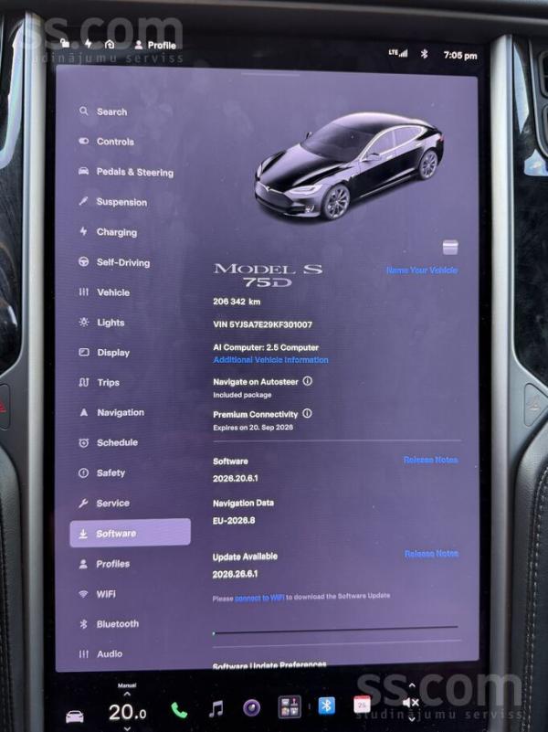 Black Tesla Model S 2019 in Riga, with an engine capacity of 0.00 L and mileage of 206 thousand km for 19777 €, photo 3 on AUTOMOTO.COM.LV