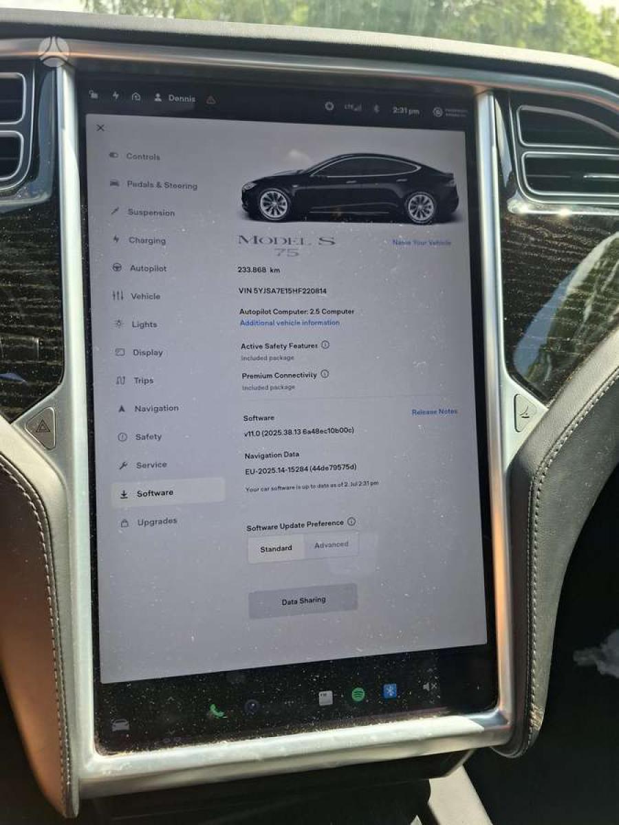 Melns Tesla Model S 2017 Marijampole, ar dzinēja tilpumu 0.00 L un nobraukumu 234 tūkst. km par 9100 €, foto 12 vietnē AUTOMOTO.COM.LV