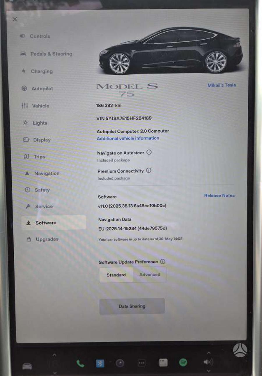 Melns Tesla Model S 2017 Kauņa, ar dzinēja tilpumu 0.00 L un nobraukumu 186 tūkst. km par 15999 €, foto 22 vietnē AUTOMOTO.COM.LV
