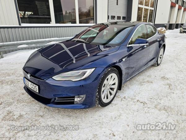 Blue Tesla Model S 2017 in Tartu, with an engine capacity of 0.00 L and mileage of 117 thousand km for 24600 €, photo 1 on AUTOMOTO.COM.LV
