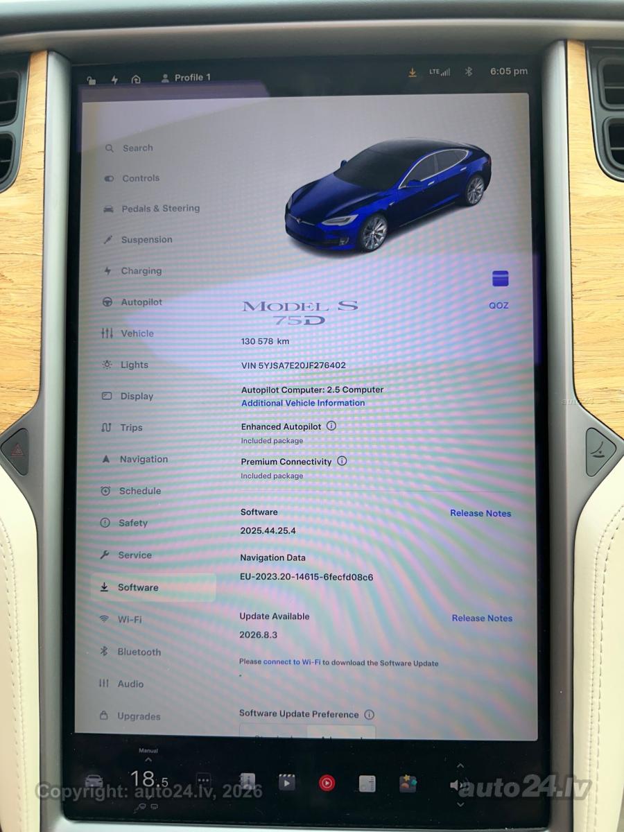 Zils Tesla Model S 2018 Tartu, ar dzinēja tilpumu 0.00 L un nobraukumu 130 tūkst. km par 24999 €, foto 14 vietnē AUTOMOTO.COM.LV