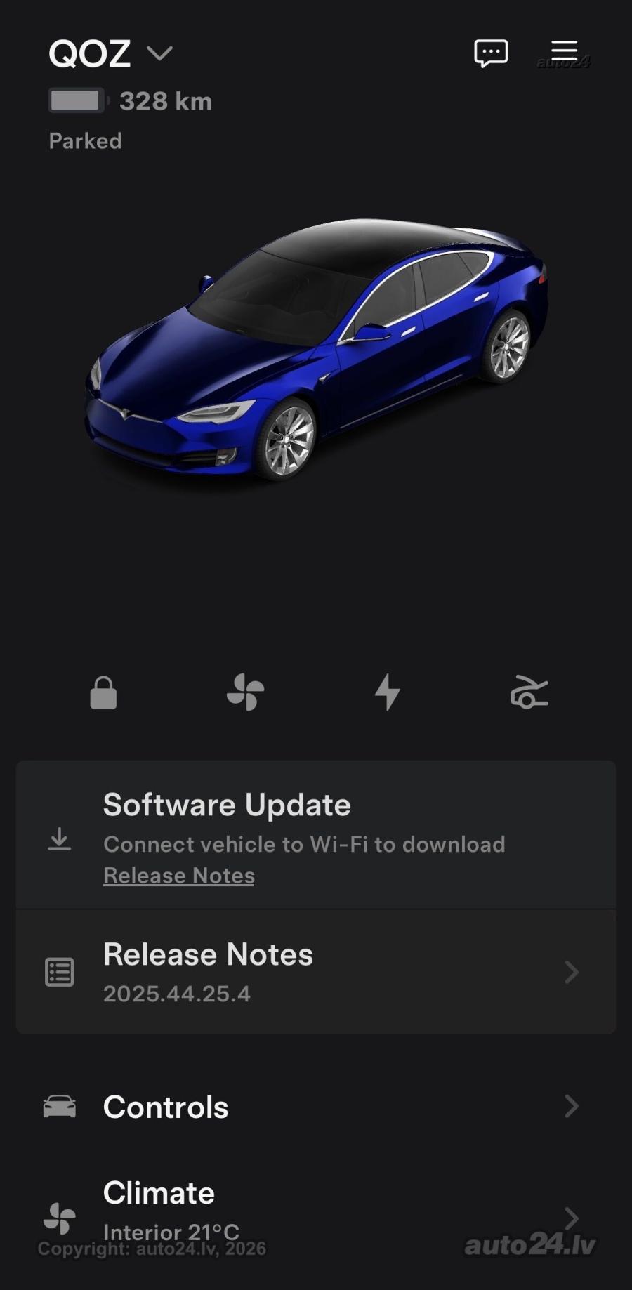 Zils Tesla Model S 2018 Tartu, ar dzinēja tilpumu 0.00 L un nobraukumu 130 tūkst. km par 24999 €, foto 20 vietnē AUTOMOTO.COM.LV