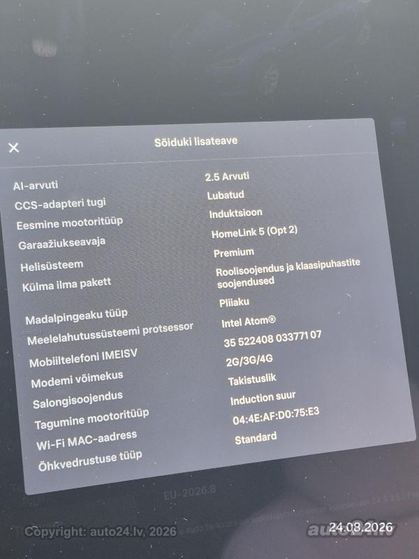 Zils Tesla Model S 2018 Tallina, ar dzinēja tilpumu 0.00 L un nobraukumu 131 tūkst. km par 34000 €, foto 6 vietnē AUTOMOTO.COM.LV