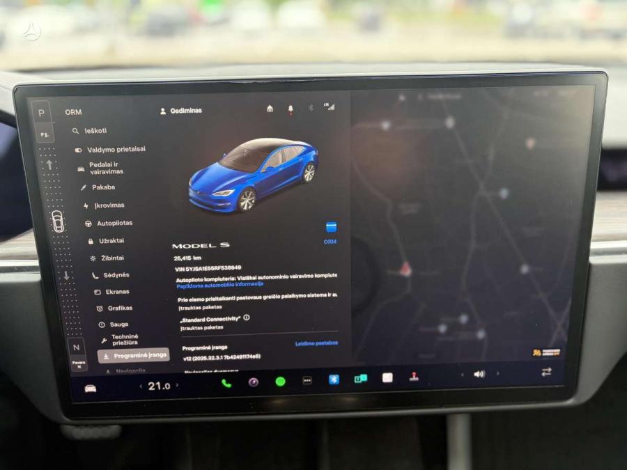 Blue Tesla Model S 2024 in Kaunas, with an engine capacity of 0.00 L and mileage of 30 thousand km for 53500 €, photo 22 on AUTOMOTO.COM.LV