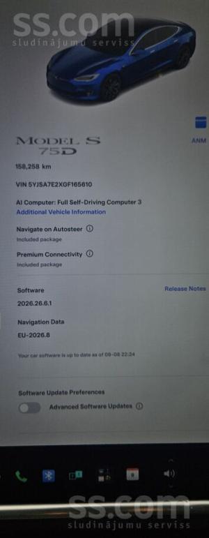 Zils Tesla Model S 2017 Rīga, ar dzinēja tilpumu 0.00 L un nobraukumu 158 tūkst. km par 18700 €, foto 9 vietnē AUTOMOTO.COM.LV