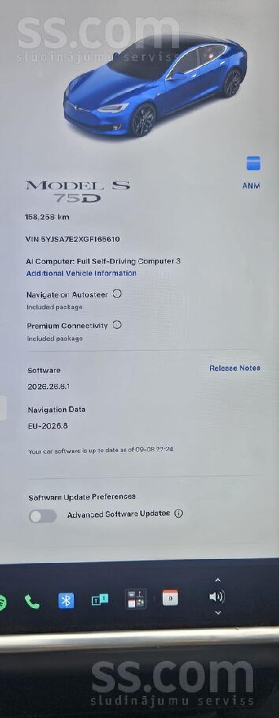 Zils Tesla Model S 2017 Rīga, ar dzinēja tilpumu 0.00 L un nobraukumu 158 tūkst. km par 18700 €, foto 10 vietnē AUTOMOTO.COM.LV