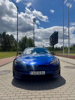 Blue Tesla Model S 2023 in Vilnius, with an engine capacity of 0.00 L and mileage of 73 thousand km for 49997 €, photo 3 on AUTOMOTO.COM.LV