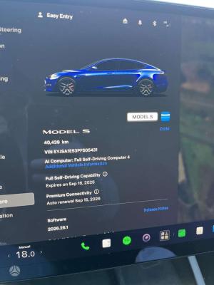 Blue Tesla Model S 2023 in Klaipeda, with an engine capacity of 0.00 L and mileage of 40 thousand km for 49995 €, photo 8 on AUTOMOTO.COM.LV